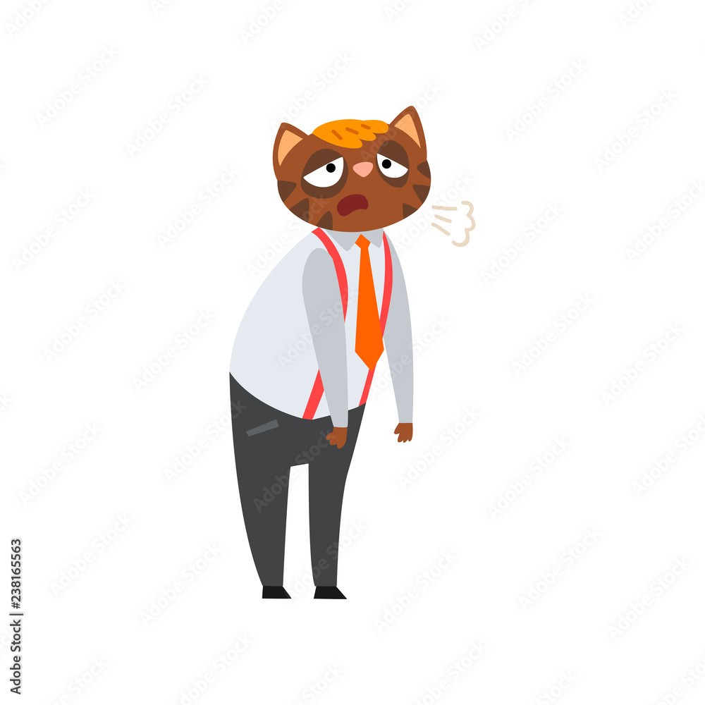 Tired Cat Work