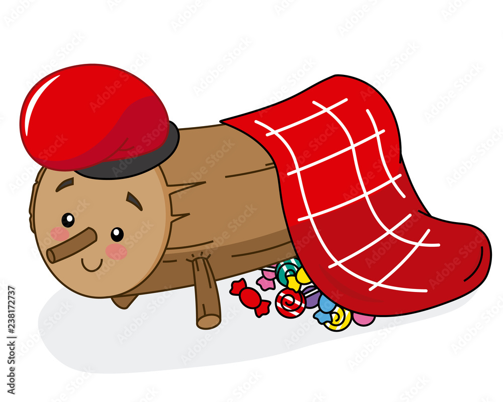 Caga tio. Traditional Christmas Celebration in catalunya vector de ...