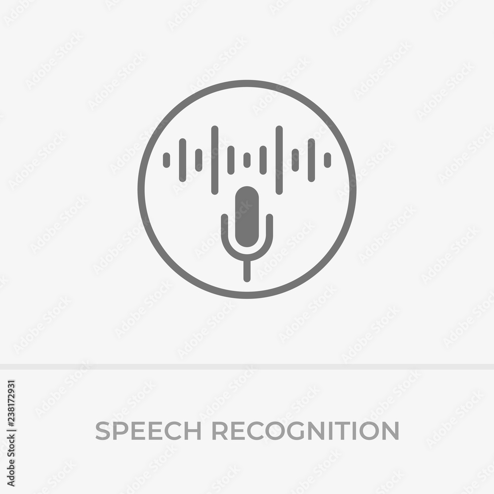 Voice command control. Voice recognition icon. Sound wave with ...