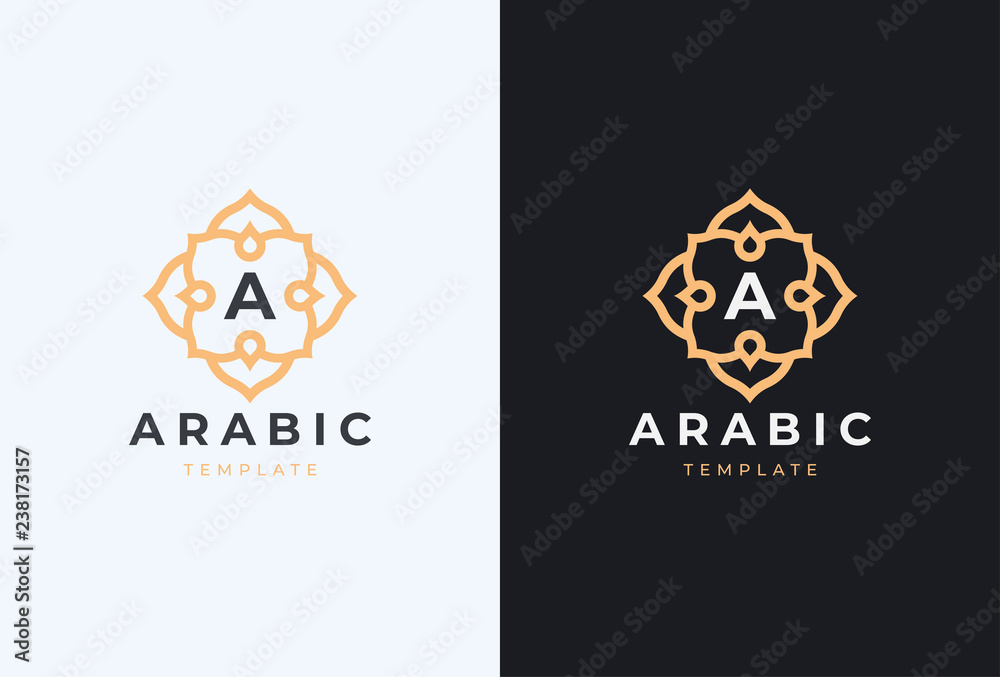 Premium monogram letter A initials logo. Luxury abc arabic logotype ...