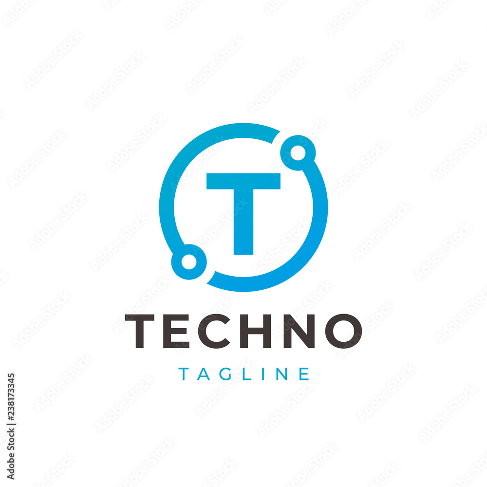Tech Letter T Logo Icon Design Template. Technology Abstract Line ...