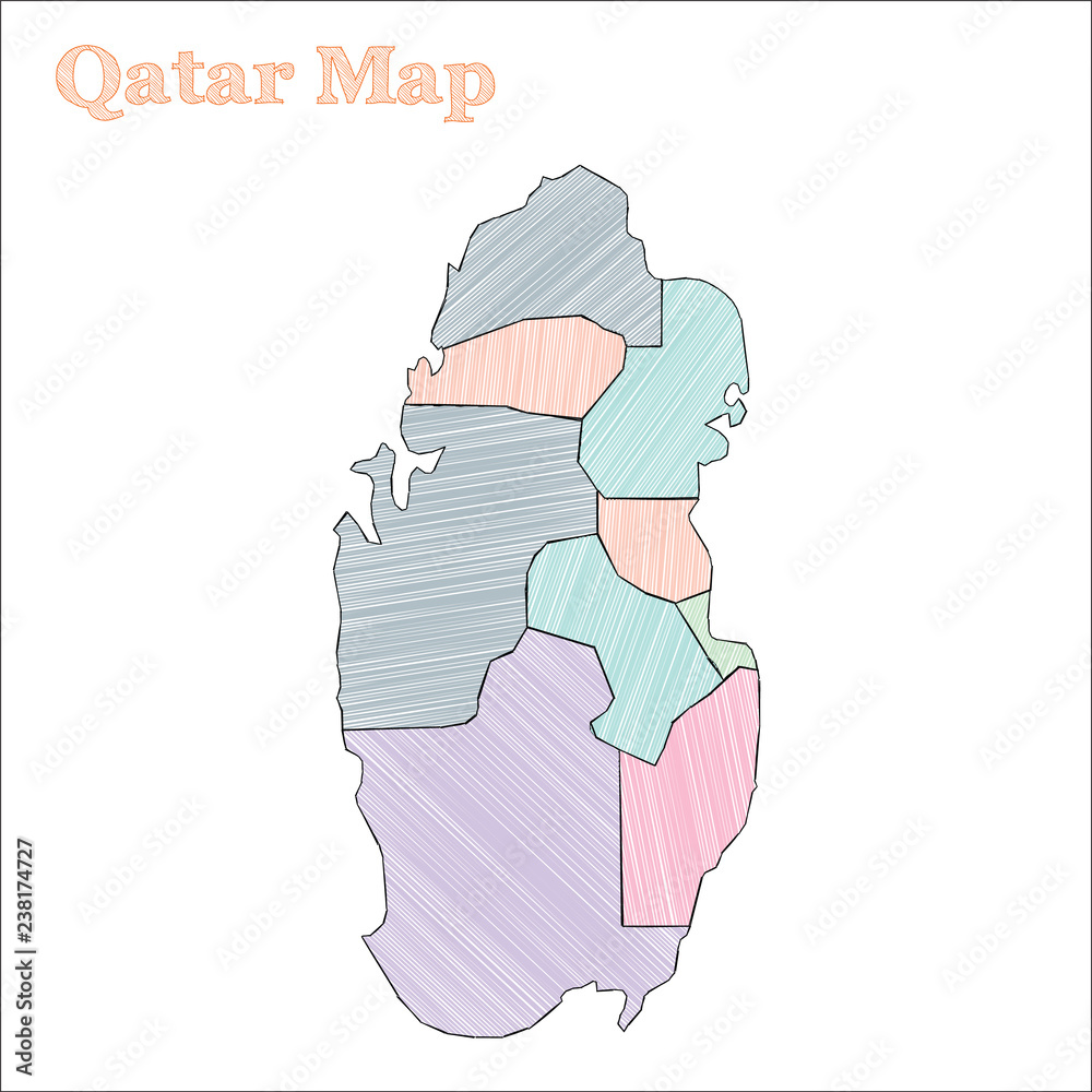 Qatar Map Outline