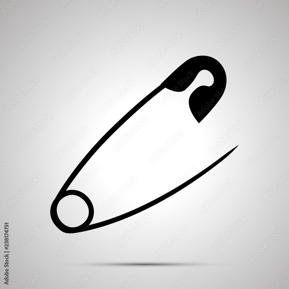 Open safety pin, simple black silhouette Stock Vector | Adobe Stock