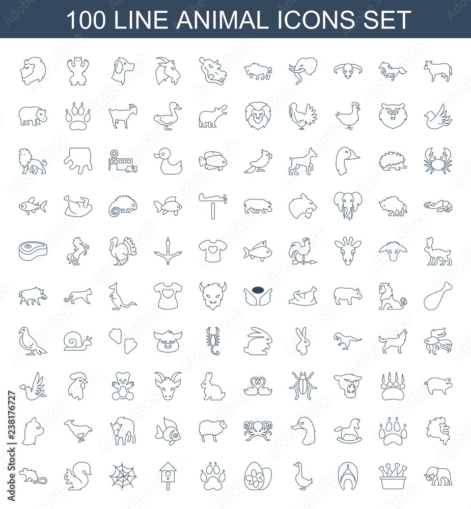 animal icons. Trendy 100 animal icons. Contain icons such as elephant ...