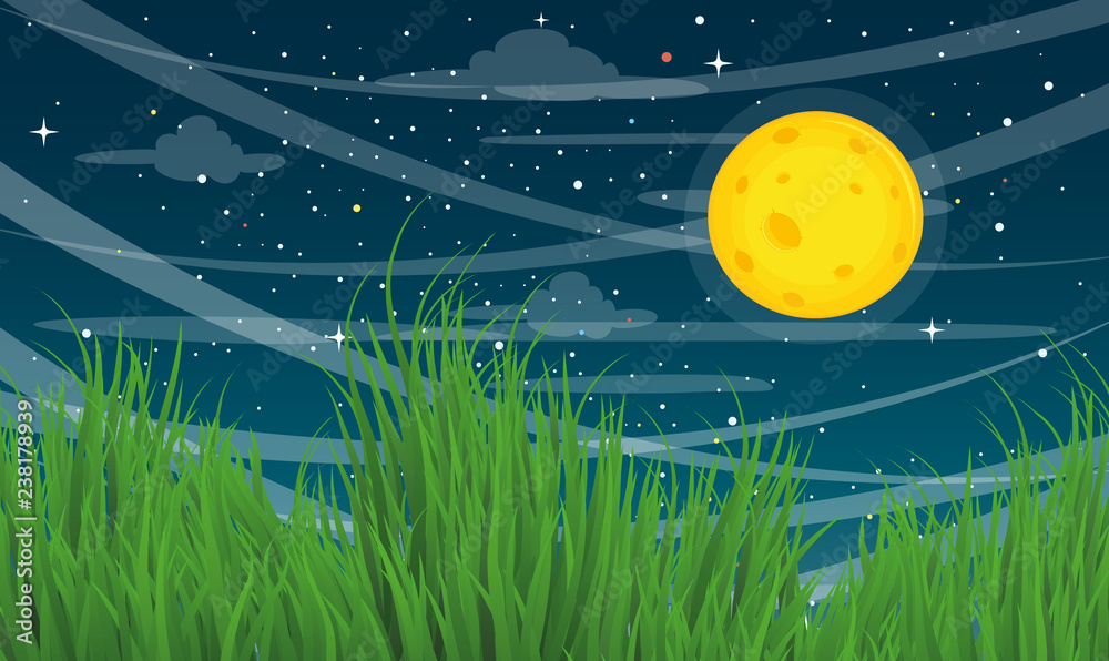 Vector Illustration Of Moon Background Stock Vector | Adobe Stock