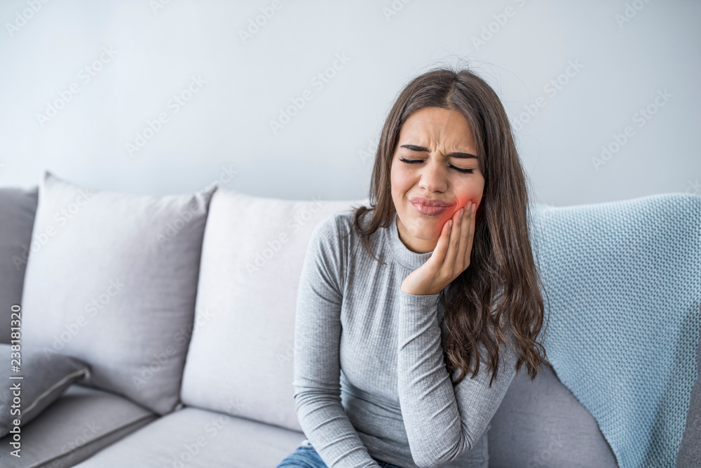 Beautiful Young Woman Suffering From Terrible Strong Teeth Pain ...