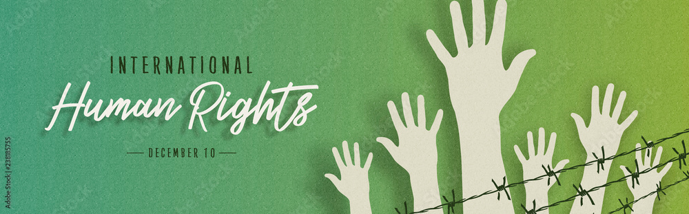 Human Rights Month card of people hands Stock Vector | Adobe Stock