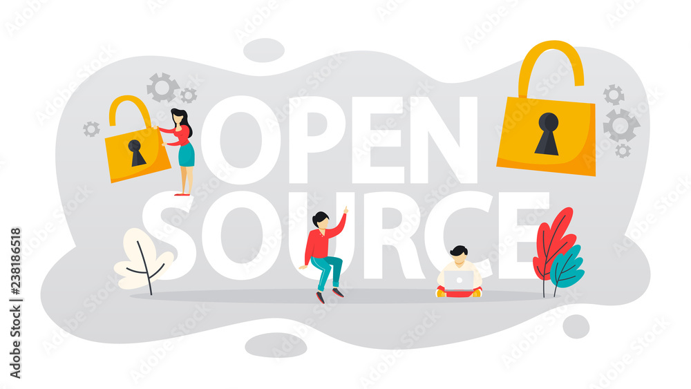 Open source concept. Free software. Download and install Stock Vector ... Open source concept. Free software. Download and install Stock Vector ...