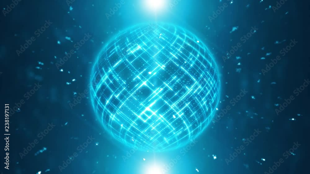 4k Abstract Light Sphere Glowing Background/ 4k animation of an ...