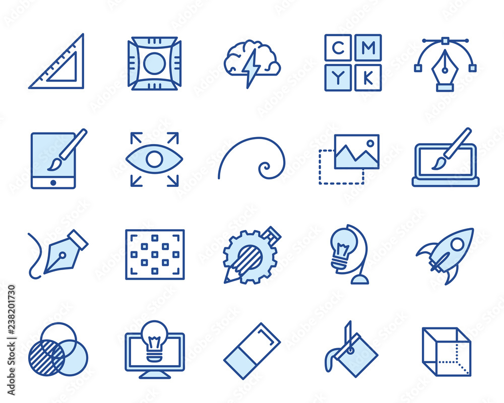 Design und Grafik Vector Icon Illustration Set Stock Vector | Adobe Stock