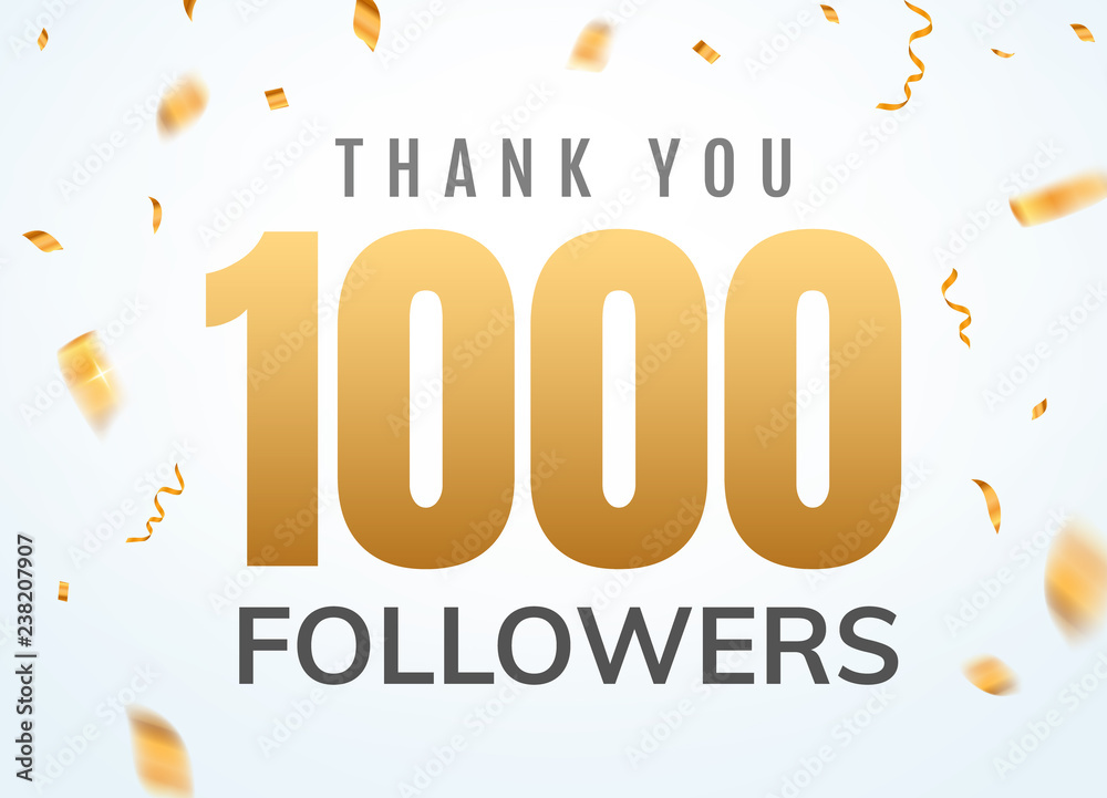 Thank you 1000 followers design template social network number ...