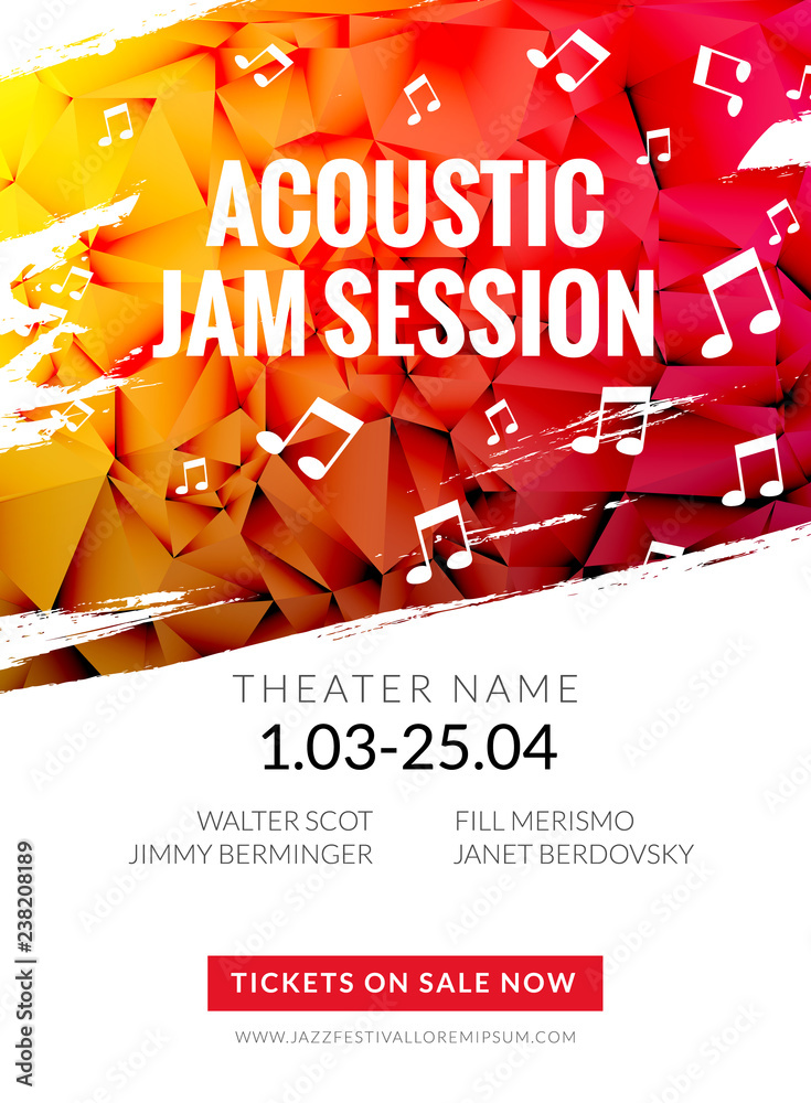Modern acoustic classical music poster flyer. Local Music festival ...