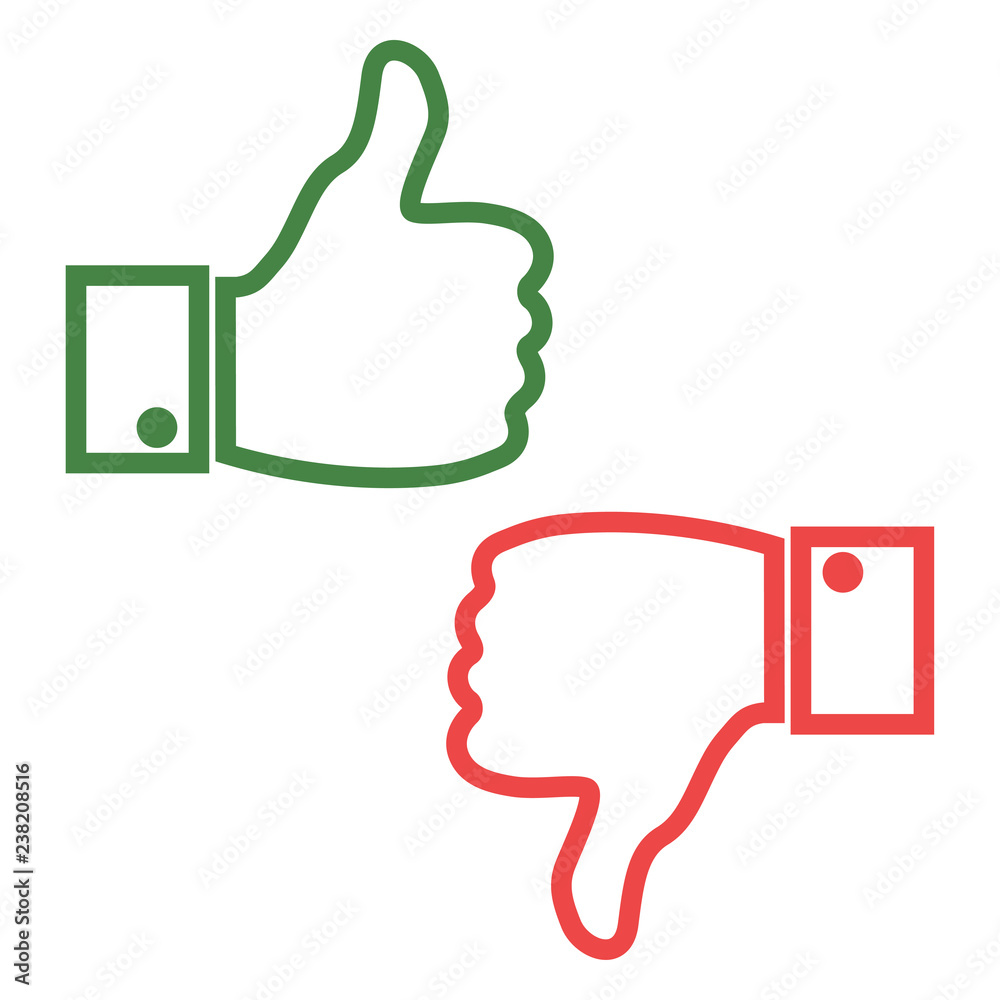 Vettoriale Stock Thumb icon to the top and bottom. Simple buttons with ...