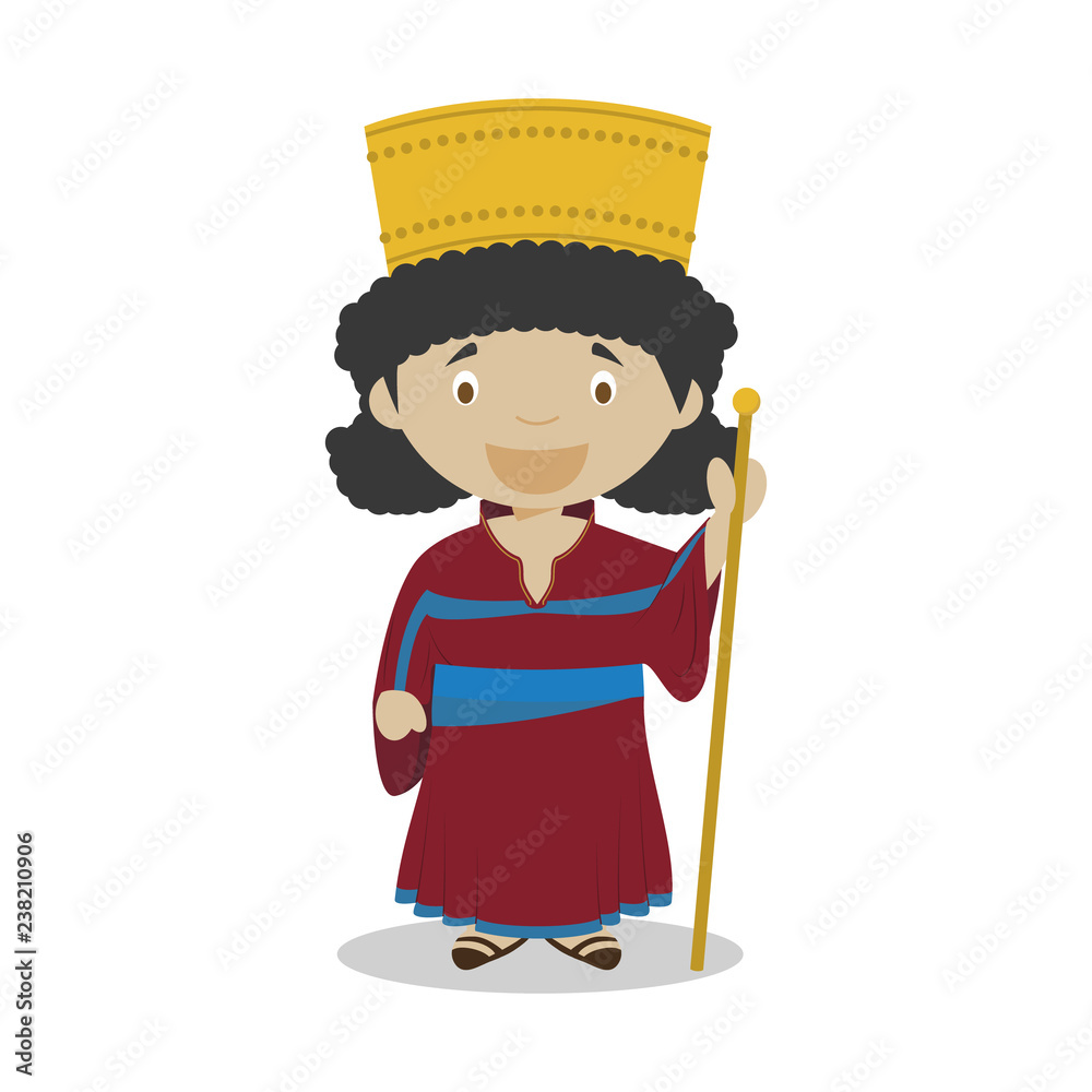 Persian cartoon character. Vector Illustration. Kids History Collection ...