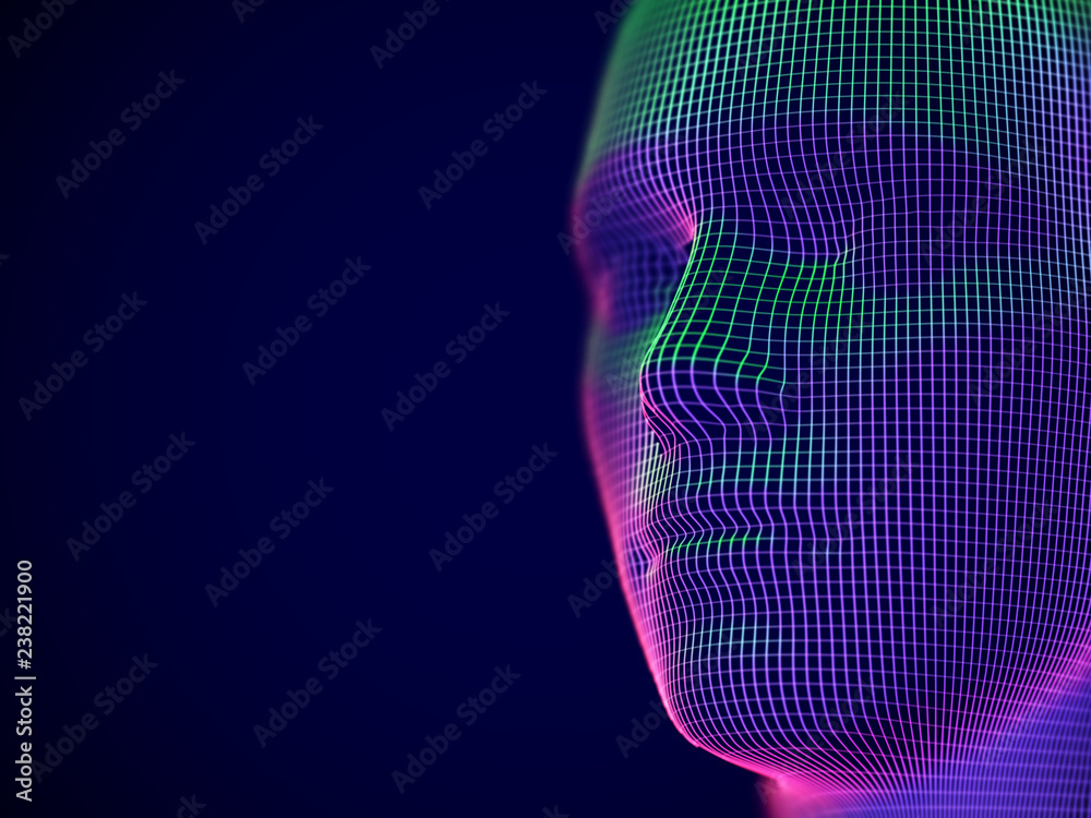 Vettoriale Stock Virtual reality or cyberspace concept: wireframe of ...