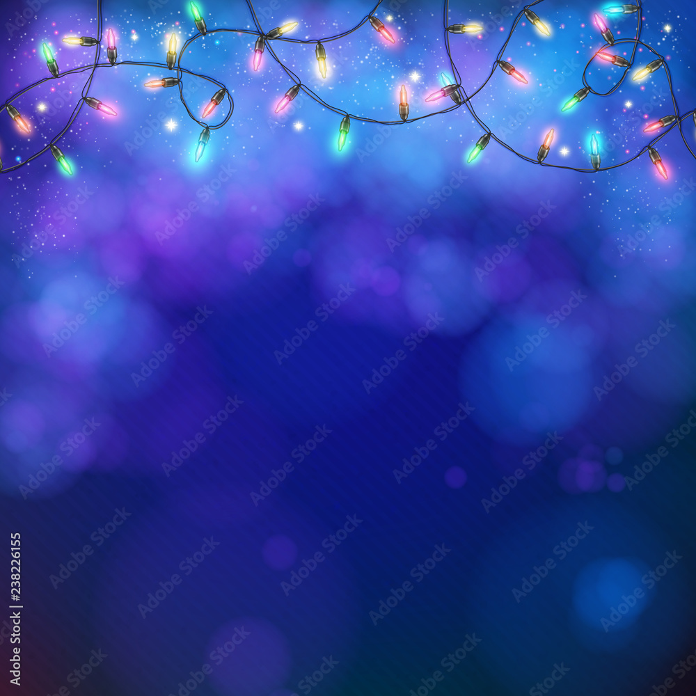 Blue party background with party lights and bokeh Stock Vector | Adobe ...