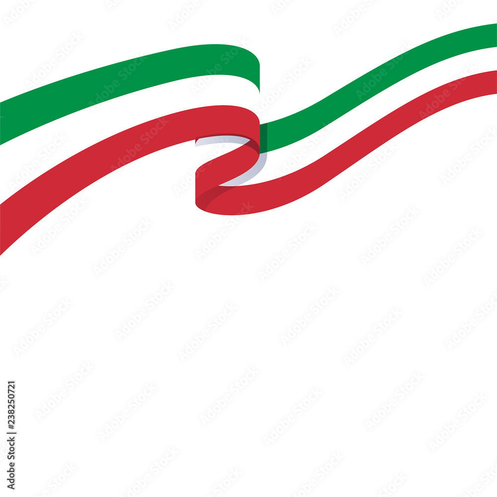 3d illustration of wavy ribbon with Italy national flag colors for your ...