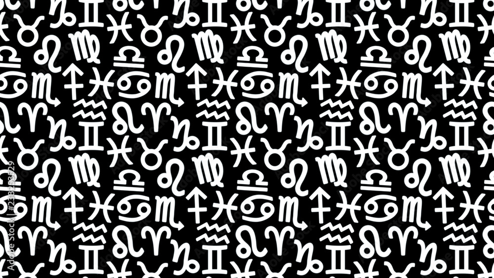 Zodiac signs background. Horoscope symbols. Astrology background Stock ...