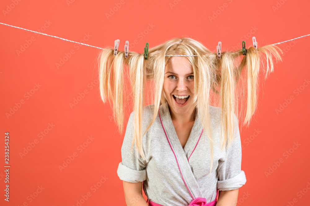 Multitasking mom. Performing Different Household Duties. Vintage ...