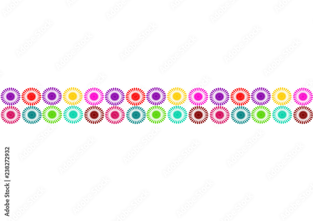 frise de fleurs multicolores Stock Vector | Adobe Stock