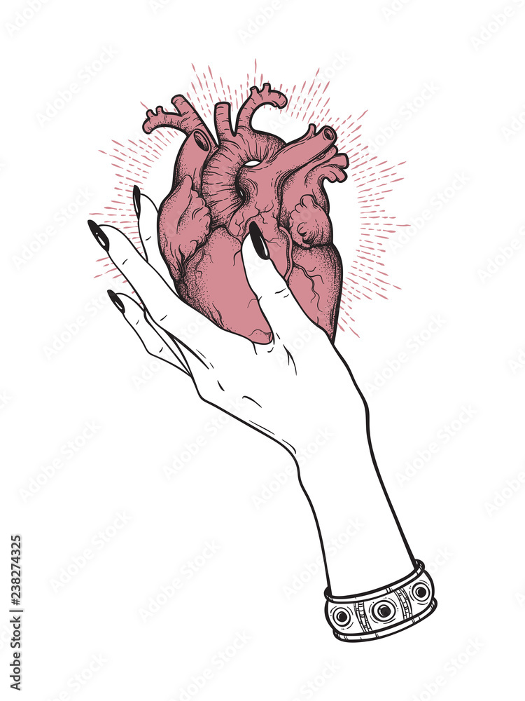 Hand Holding Anatomical Heart