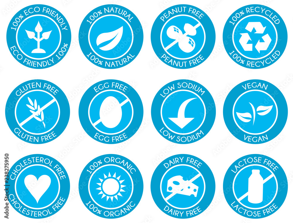 Nutrition label icon set vector Stock Vector | Adobe Stock