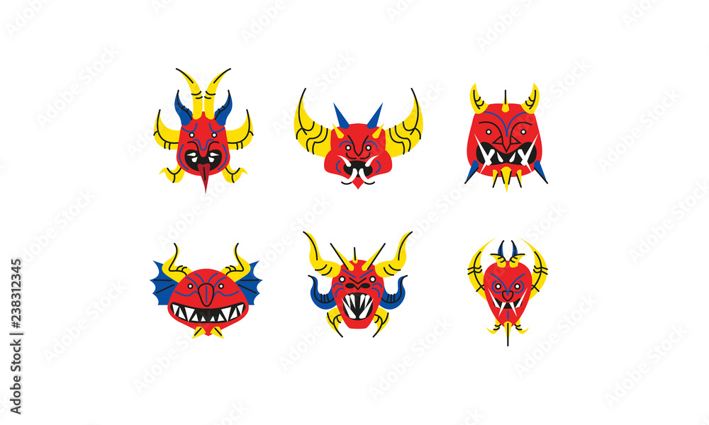 Ecuadorian Holliday Diablada de Pillaro Stock Vector | Adobe Stock
