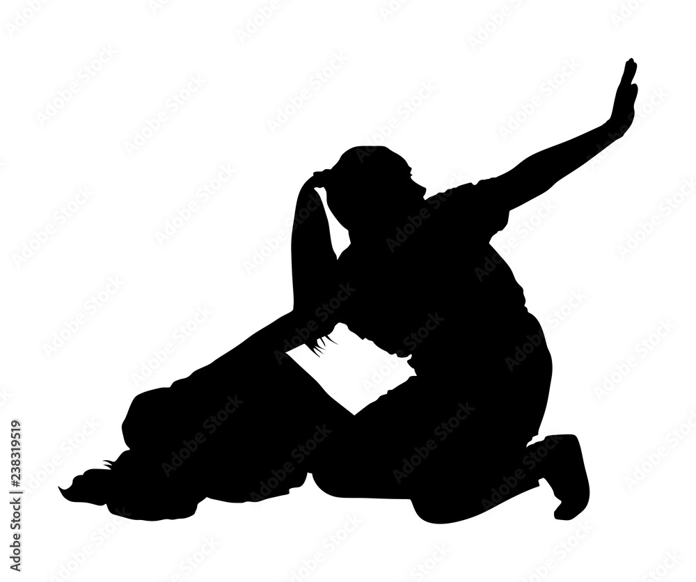 Paramedic rescue patient first aid vector silhouette. Woman in ...