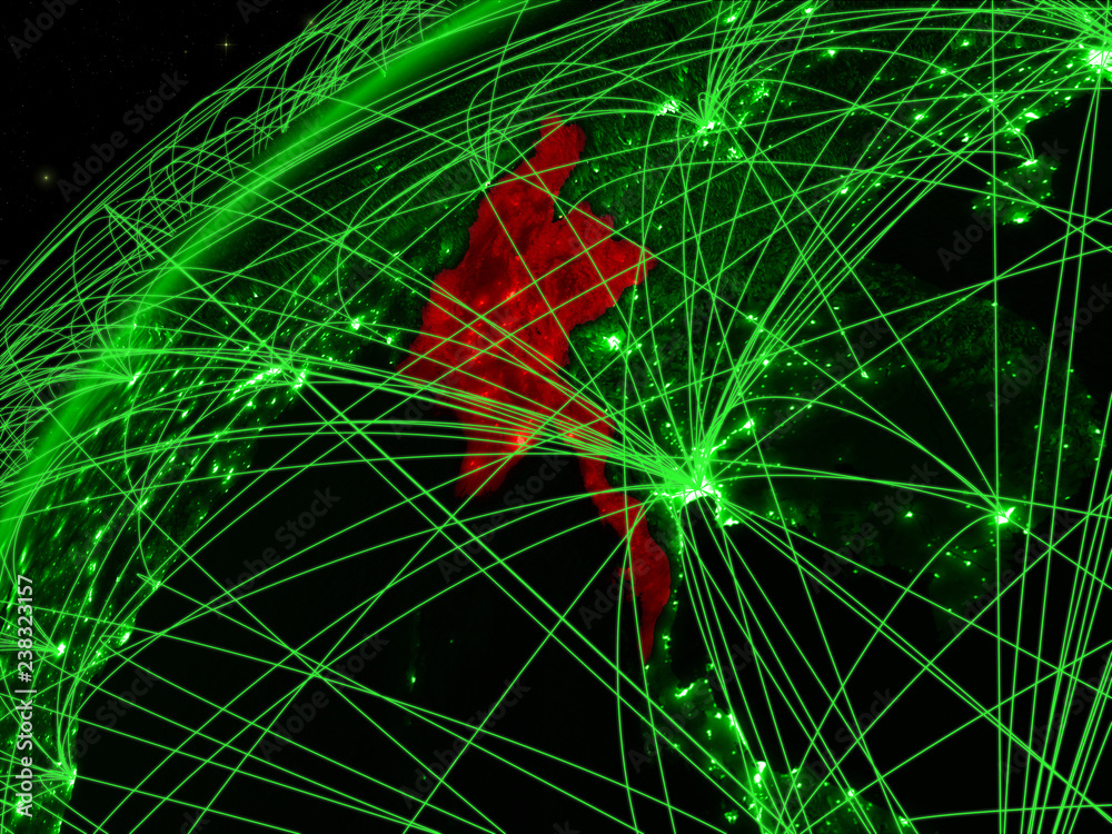 Myanmar on model of green planet Earth with international networks ...
