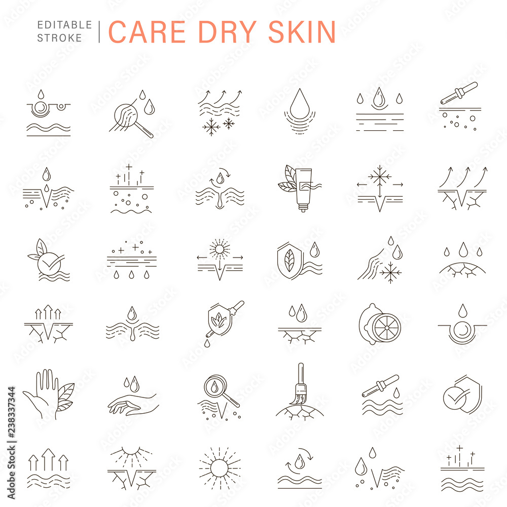 Vector icon and logo for natural cosmetics and care dry skin Stock ...