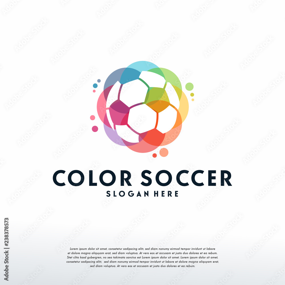 Colorful Soccer Ball logo vector, Simple Ball logo designs template ...