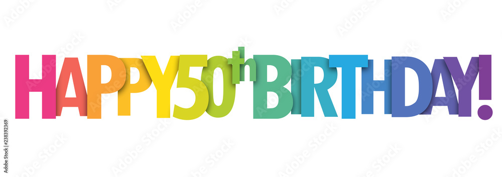 HAPPY 50th BIRTHDAY colorful letters banner เวกเตอร์สต็อก | Adobe Stock