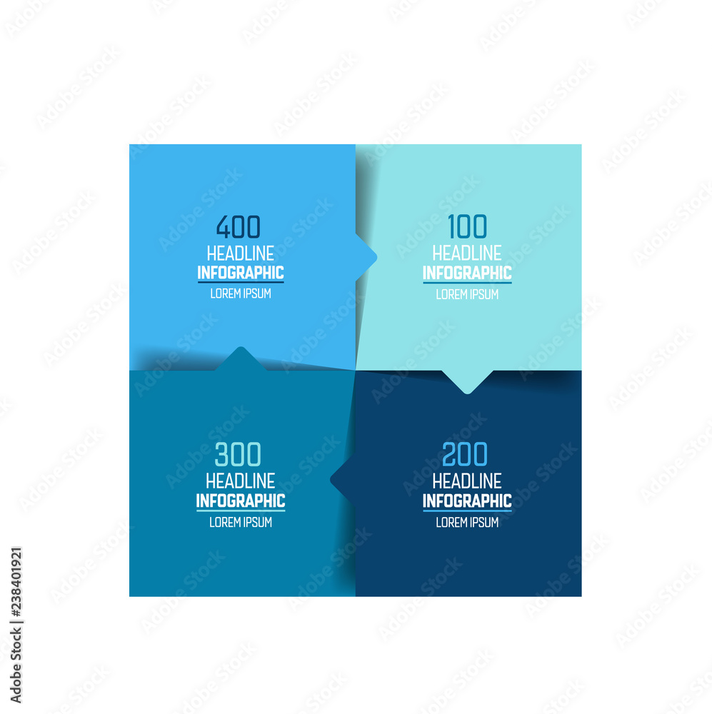 4 part chart, scheme, infographic vector. Stock Vector | Adobe Stock