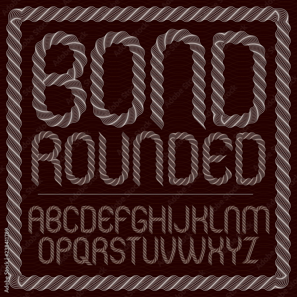 Set of vector rounded capital alphabet letters isolated created using ...