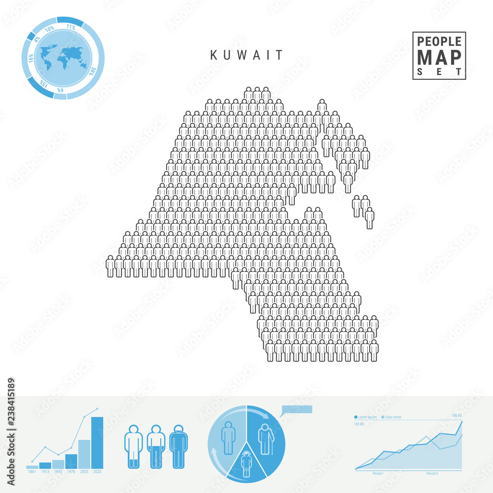 Kuwait People Icon Map. People Crowd in the Shape of a Map of Kuwait ...