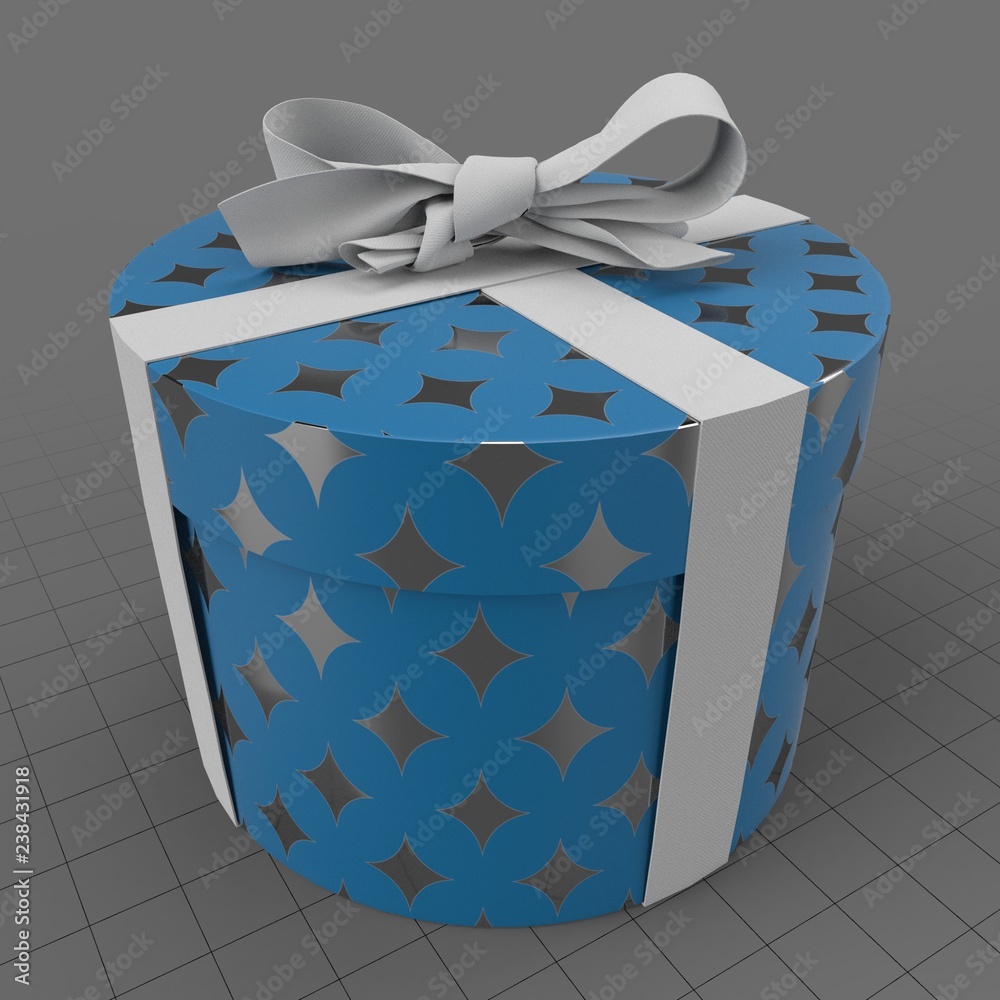 Round Christmas present with bow Stock 3D asset | Adobe Stock