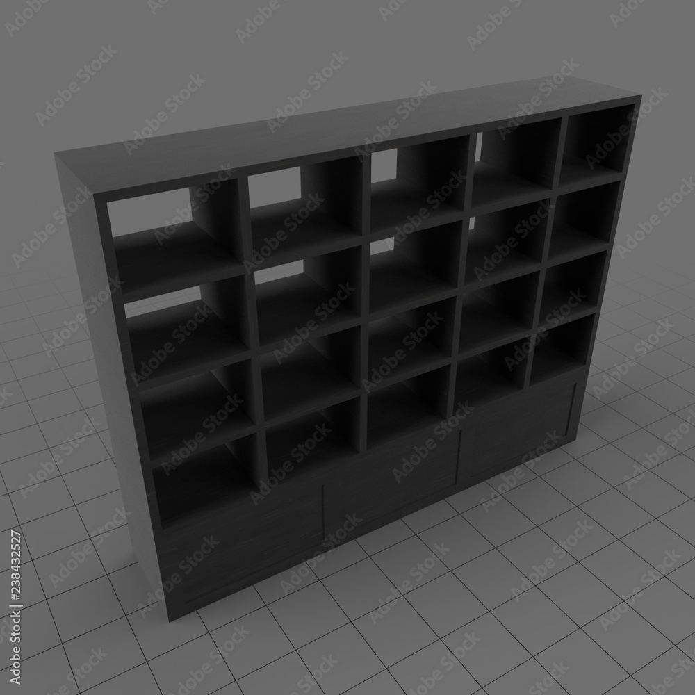 Modern bookshelf Stock 3D asset | Adobe Stock