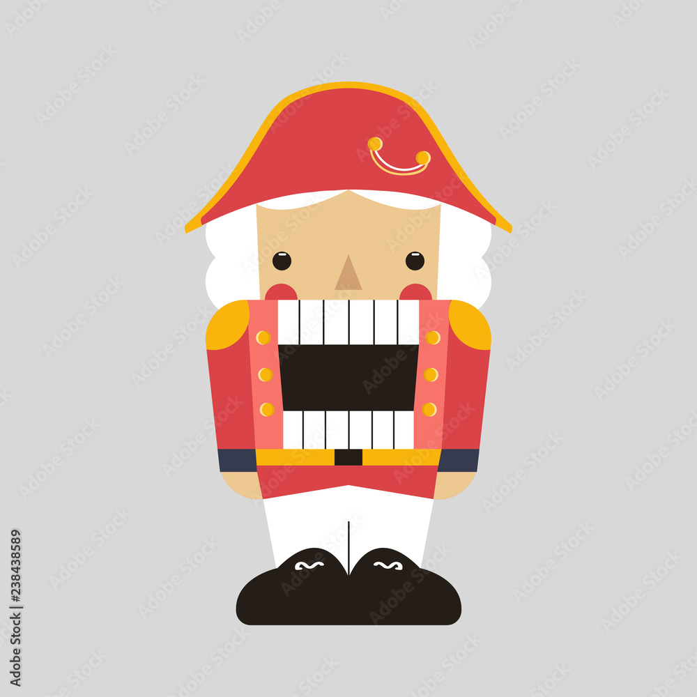 Cute cartoon nutcracker. Fairy tale graphic. Vector hand drawn ...