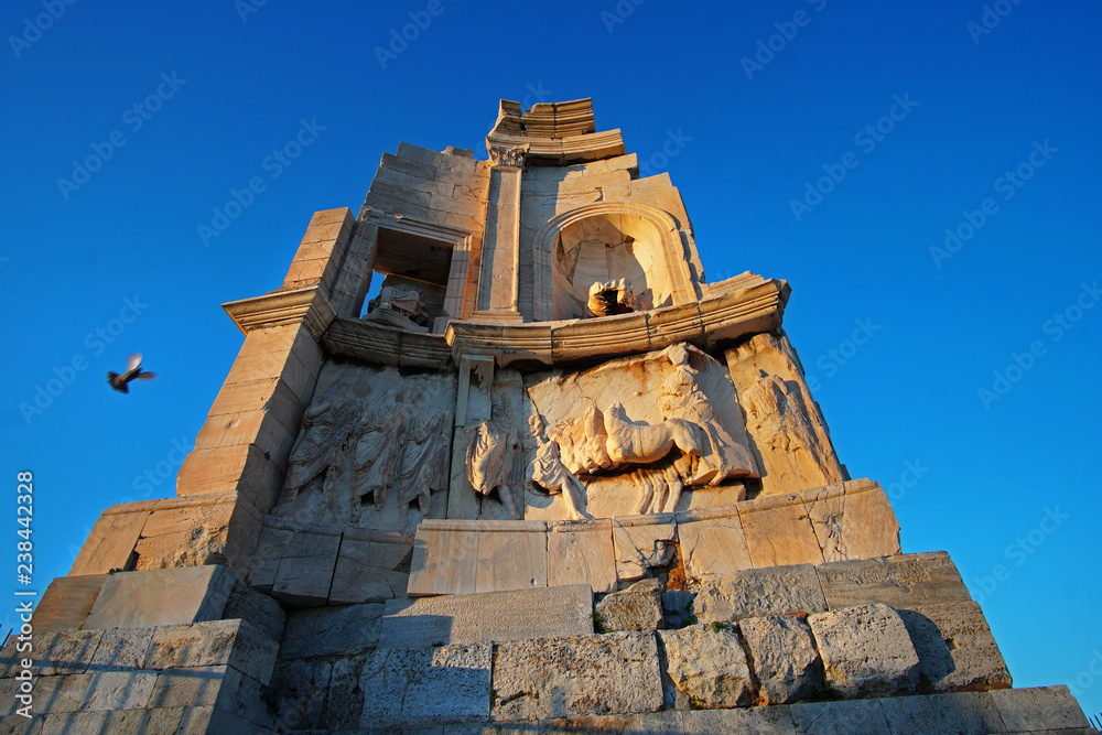 Monument to Filopappou in the highest part of Filopappou Hill Stock ...