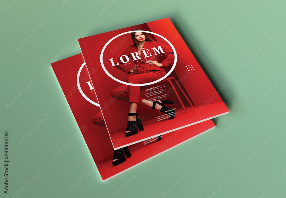 Fashion Magazine Cover Layout with Photo Placeholder Stock Template ...