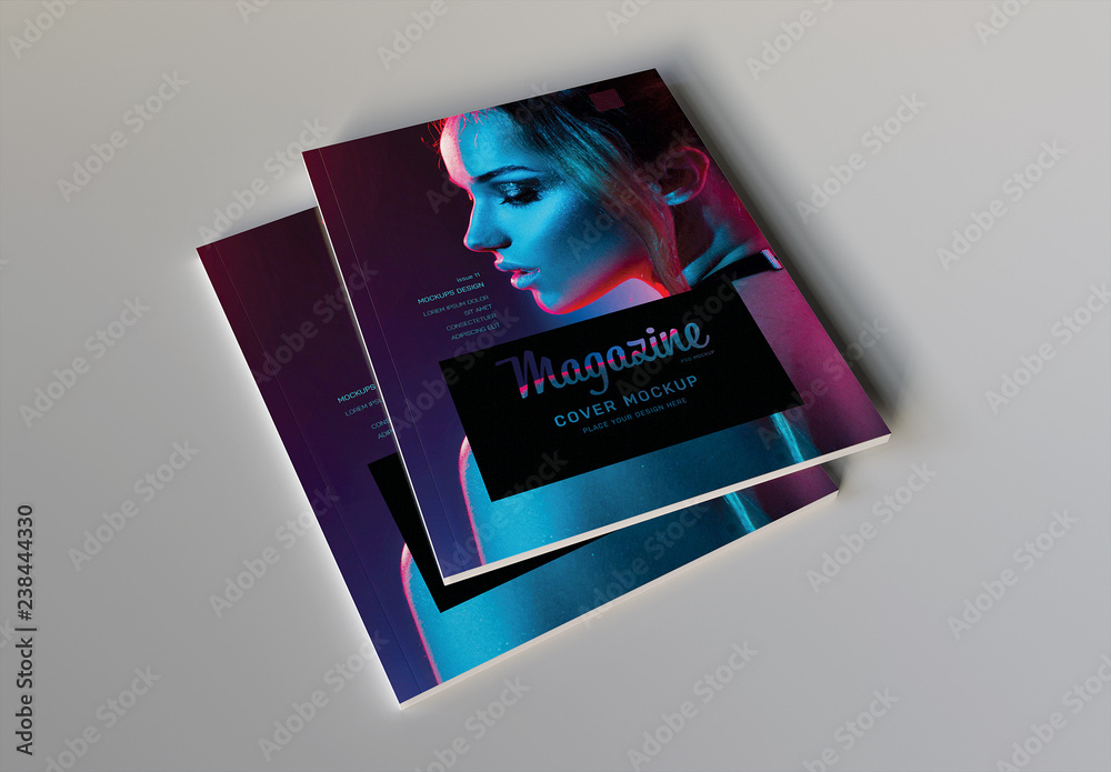 Two Magazine Covers Mockup Stock Template | Adobe Stock