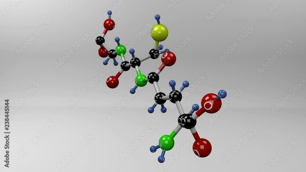Glutathione molecule. Molecular structure of natural antioxidant ...