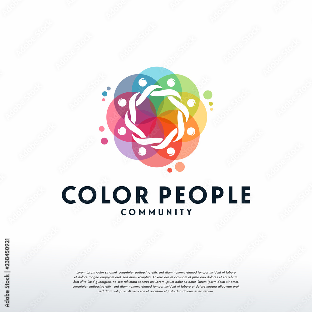 Colorful People Group logo vector, Community logo designs template ...