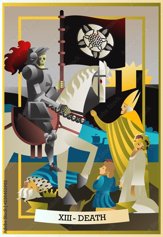 tarot card death Stock Vector | Adobe Stock