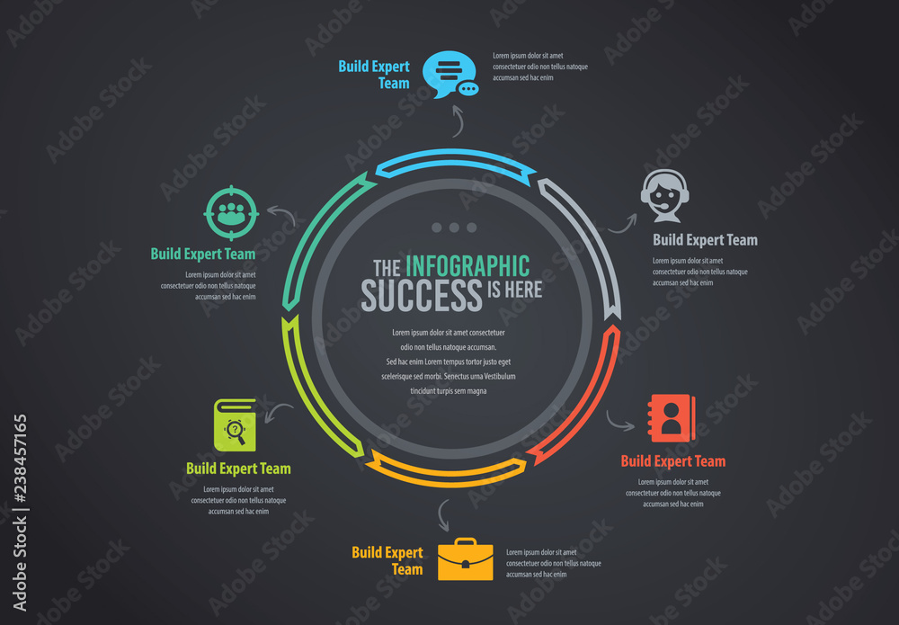 Multicolored Circular Infographic Layout Stock Template | Adobe Stock