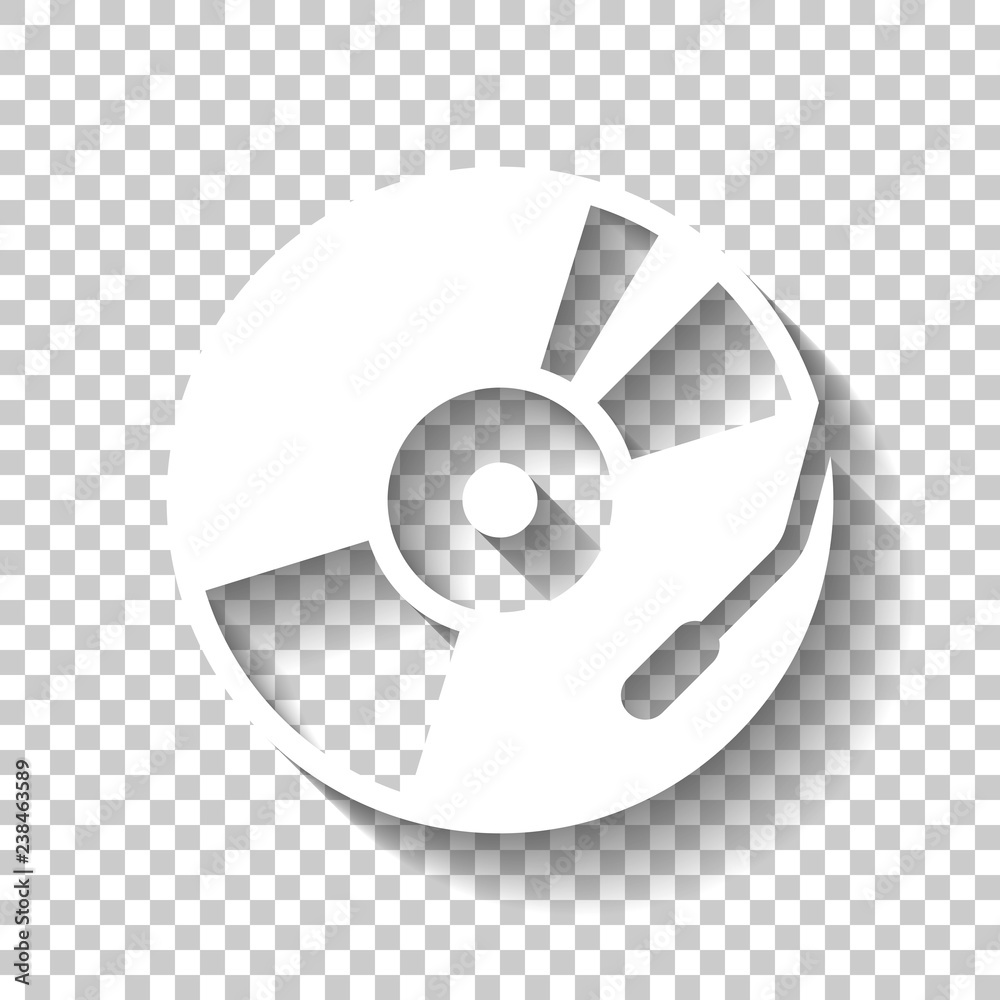 Vintage vinyl, audio disc, dj player. Simple icon, music logo. White ...
