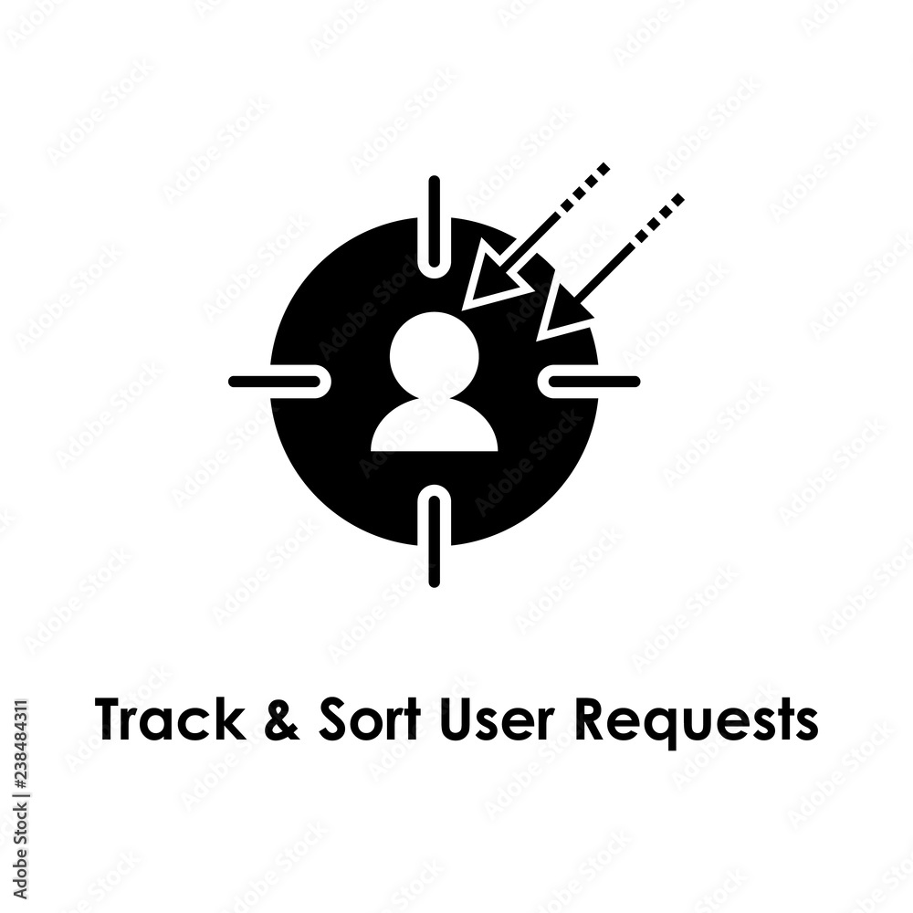 target, user, track user requests icon. One of business collection ...
