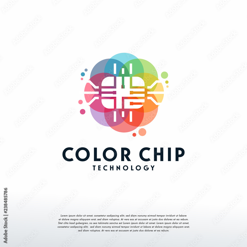 Colorful Processor logo vector, Chip logo designs template, design ...