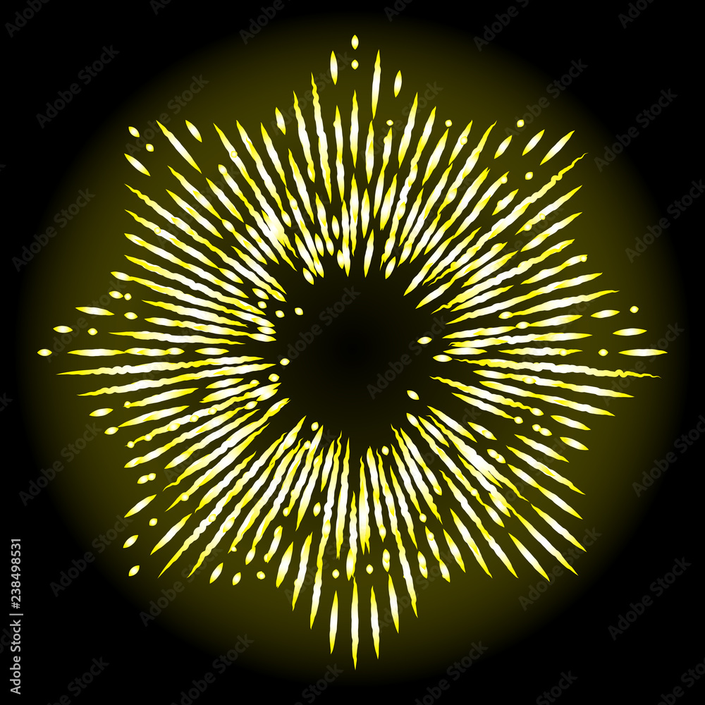 Rays of halo light and catholic rays isolated on black. Art tattoo ...