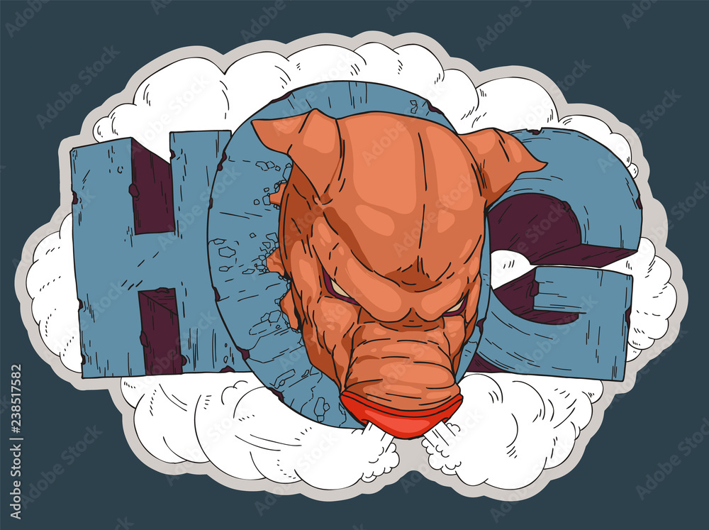 angry hog sign Stock Vector | Adobe Stock
